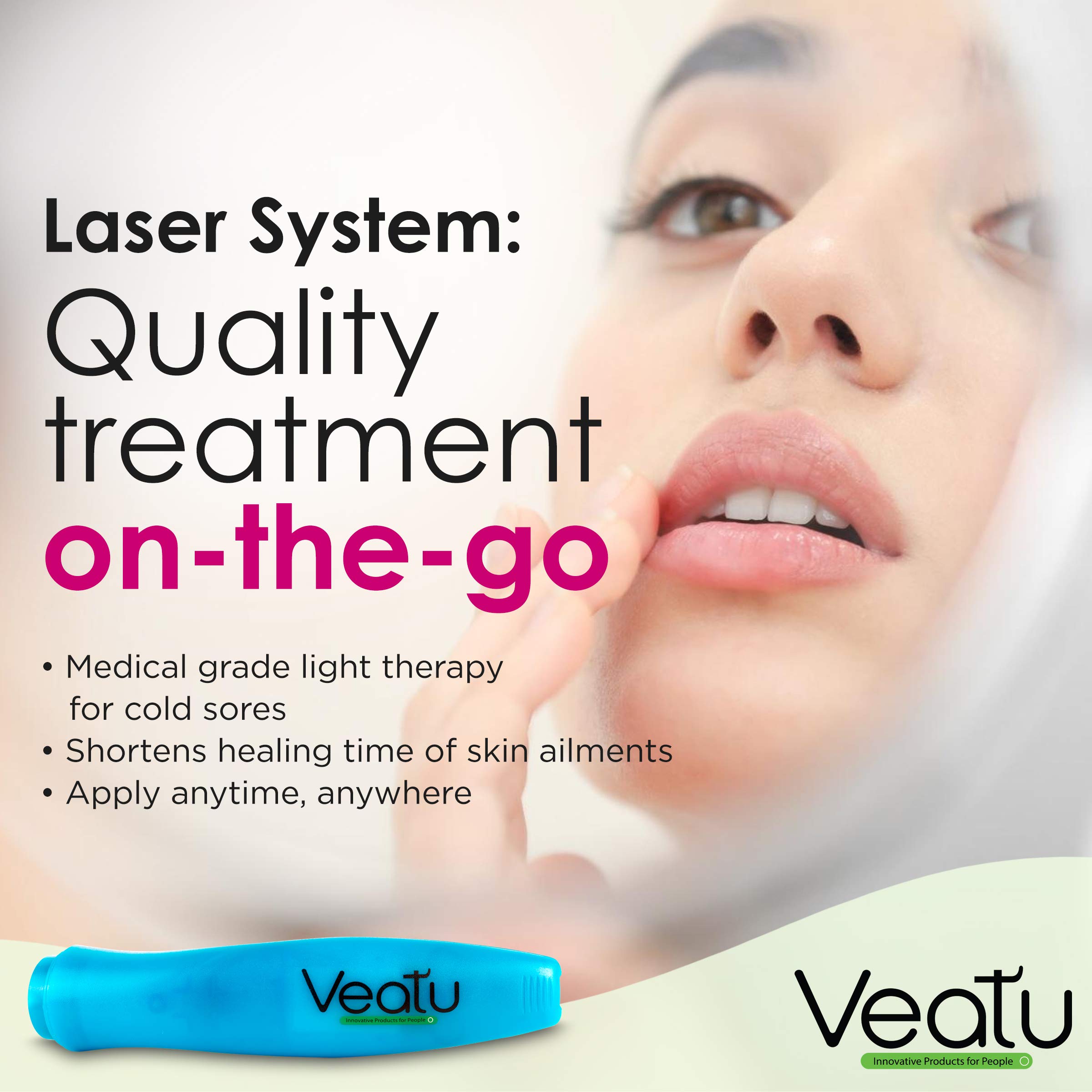 Veatu Fast Acting Laser Cold Sore and Canker Sore Treatment Complete ...