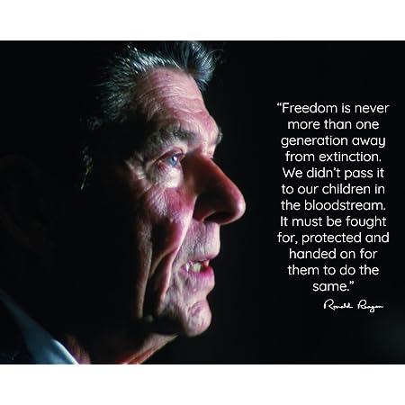 Amazon.com: Ronald Reagan Inspirational Quote: Freedom is never more ...