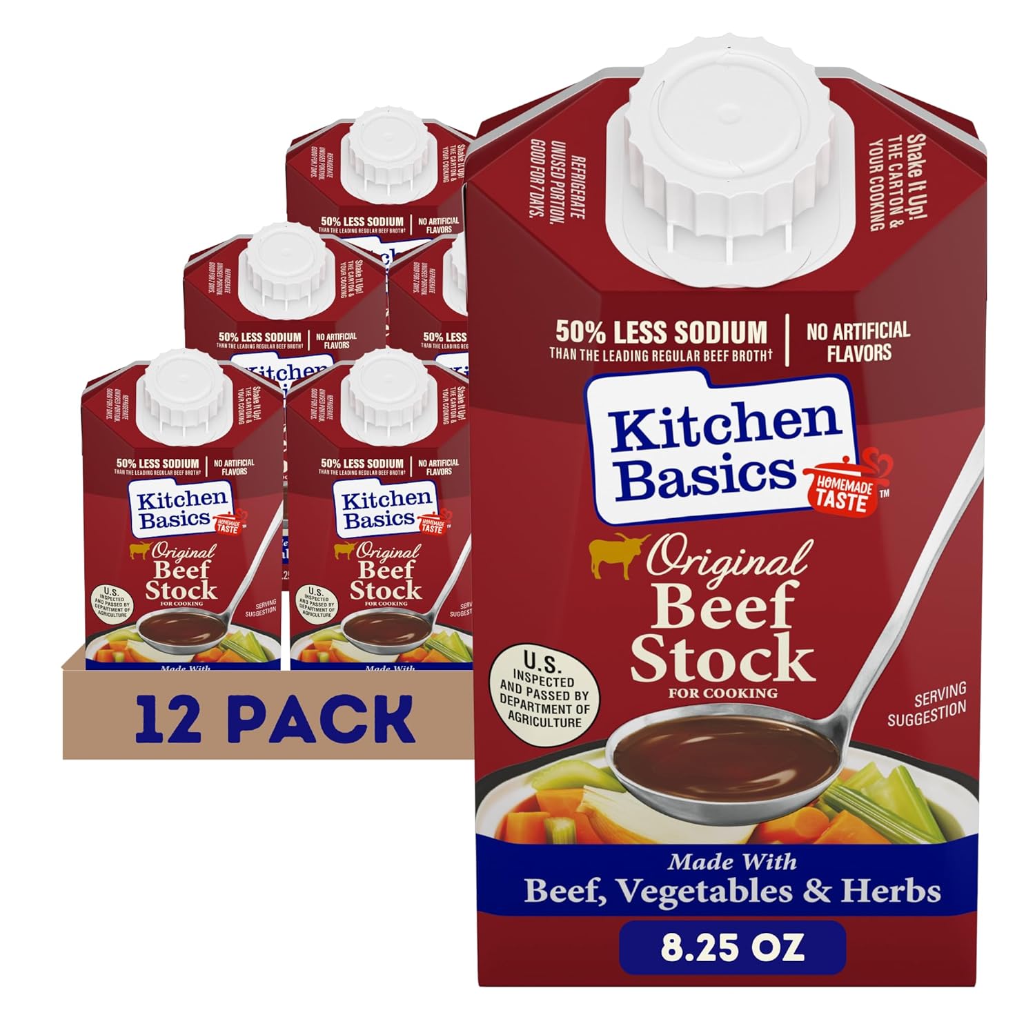 Amazon.com : Kitchen Basics Original Beef Stock, 8.25 oz (Pack of 12 ...
