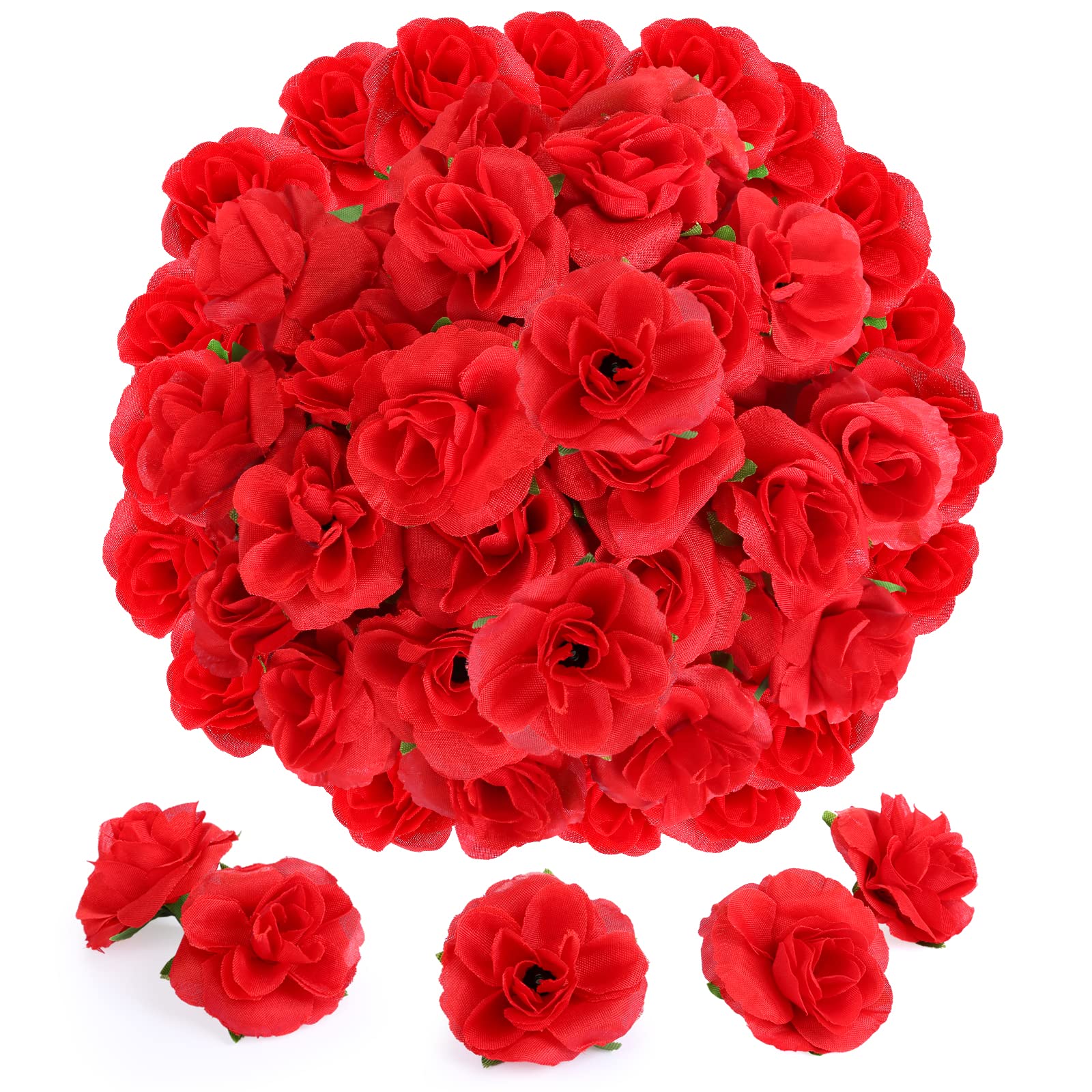 Amazon.com: Yinsun 50pcs Mini Rose Artificial Flower Heads, 1.57” Real ...