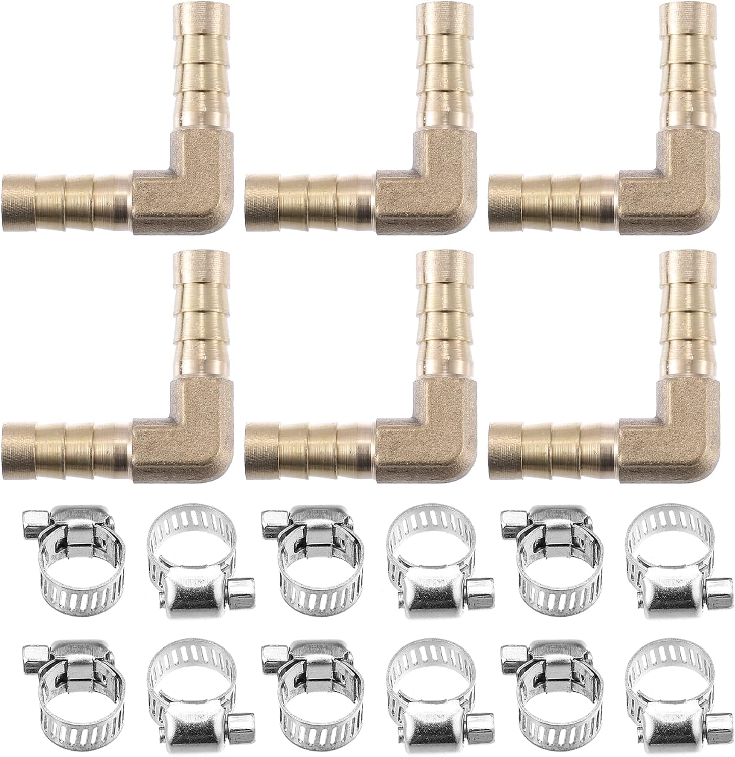 Amazon.com: X AUTOHAUX 6 Set 8mm L Shaped Hose Barb L Barbed Tube Pipe ...