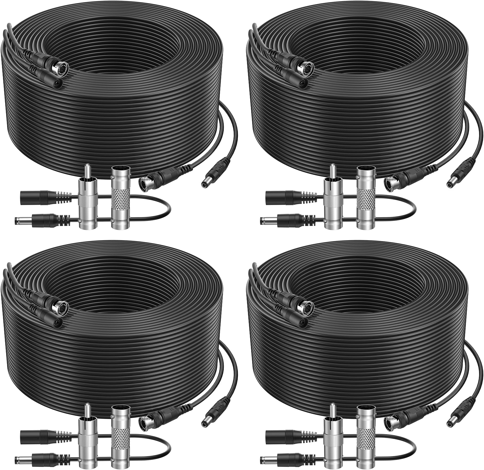 Amazon.com: Flashmen 4PK 115Ft Security Camera Cable BNC Cable All-in ...