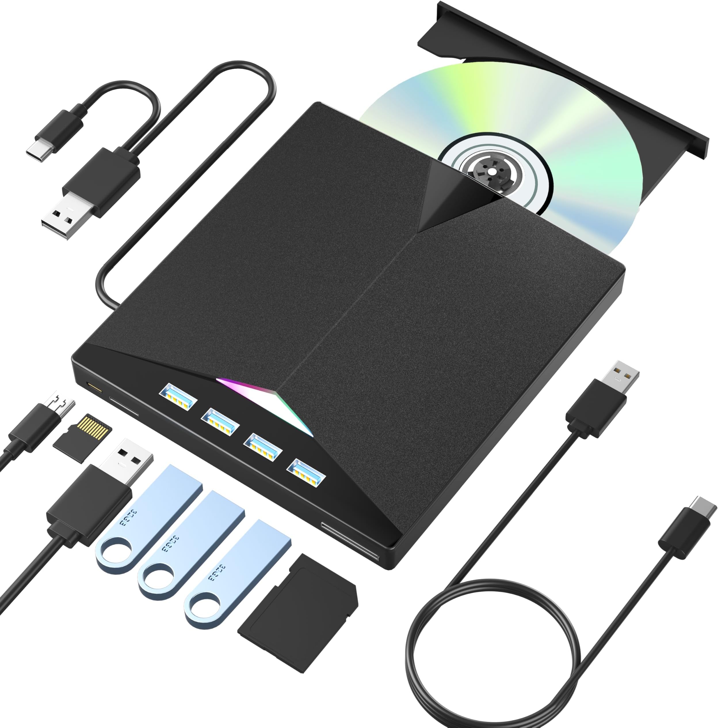 Amazon.com: Alphami External CD/DVD Drive for Laptop, 7-in-1 External ...