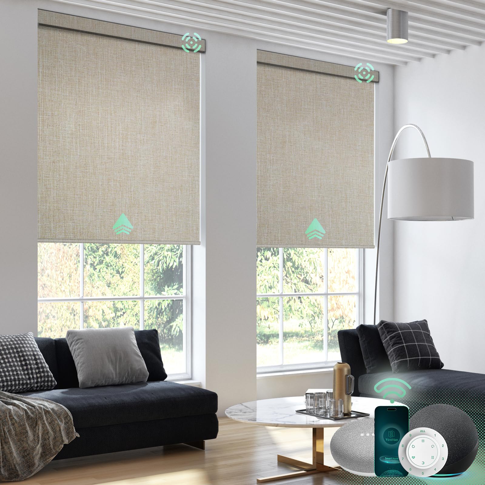 Amazon.com: Yoolax Motorized Blinds with Remote, Blackout Smart Blinds ...