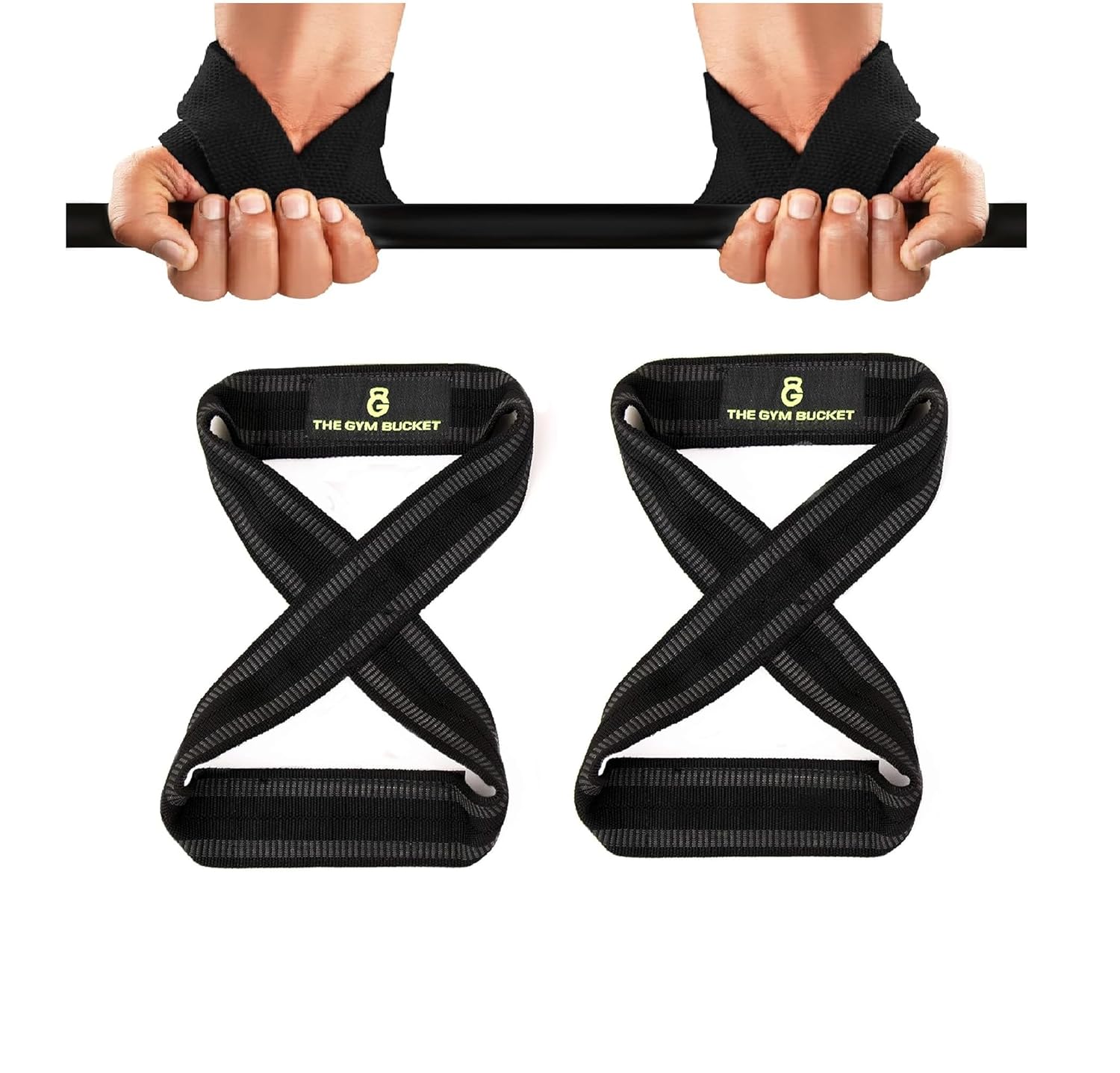 Buy The Gym Bucket Non-Slip Weight Lifting Straps with Padded Cuff ...