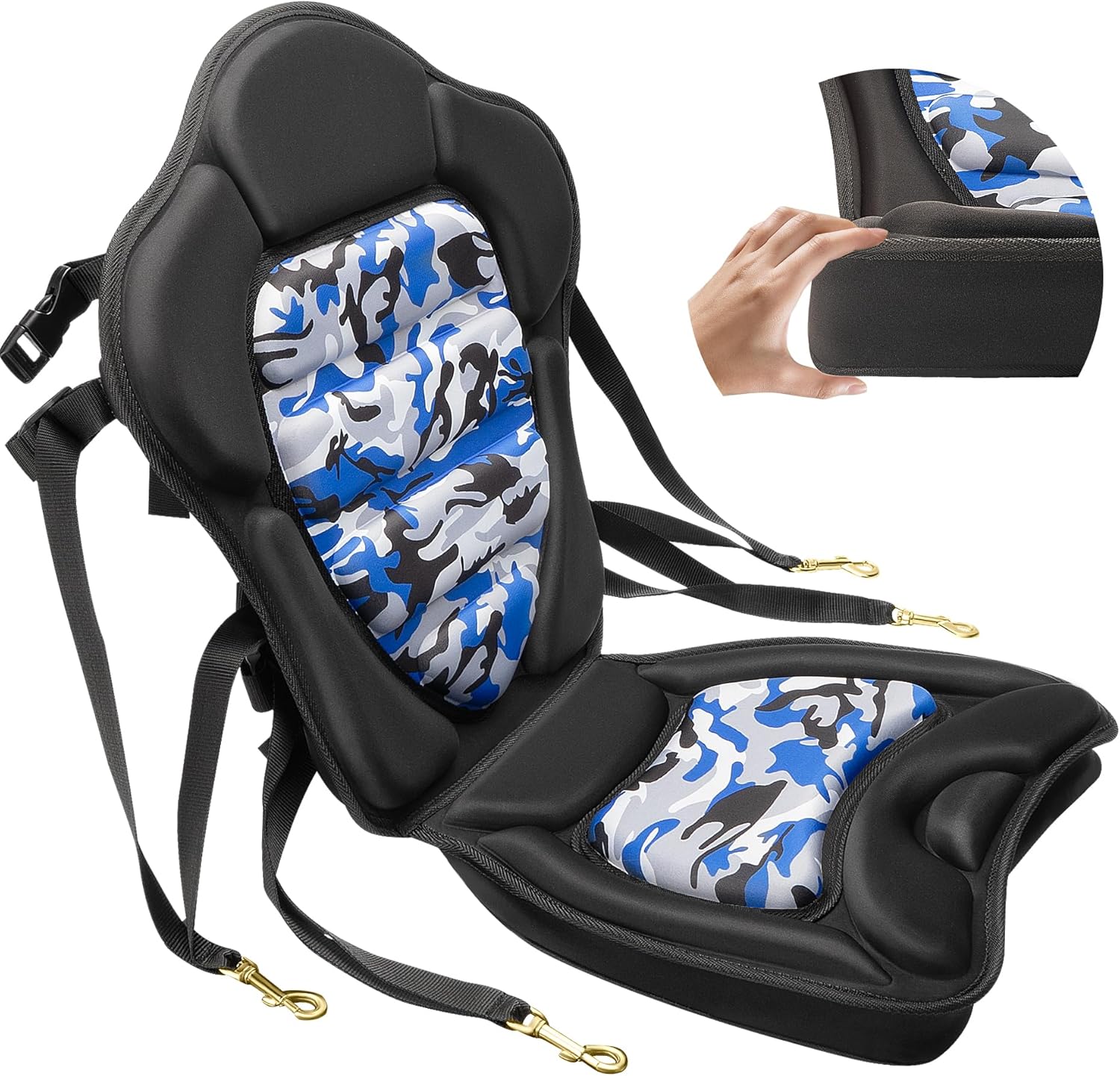 Amazon.com: BenLoc Extra Thick Kayak Seat with Back Support, Hard Support Kayak Replacement Seat ...