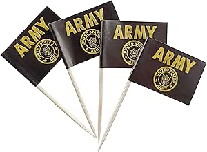 Amazon.com | JBCD US Army Gold Crest Toothpick Flag Mini Small Military ...