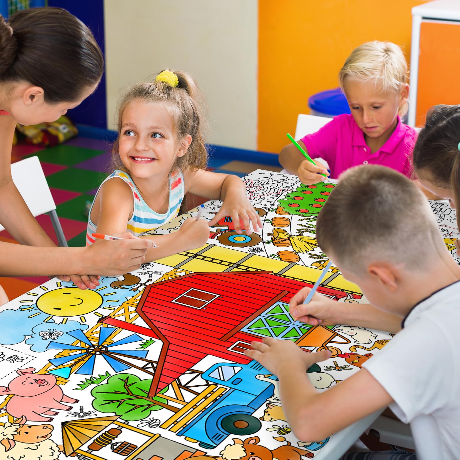 Snapklik.com : Farm Animal Party Giant Coloring Poster - 315X 72 Inches ...