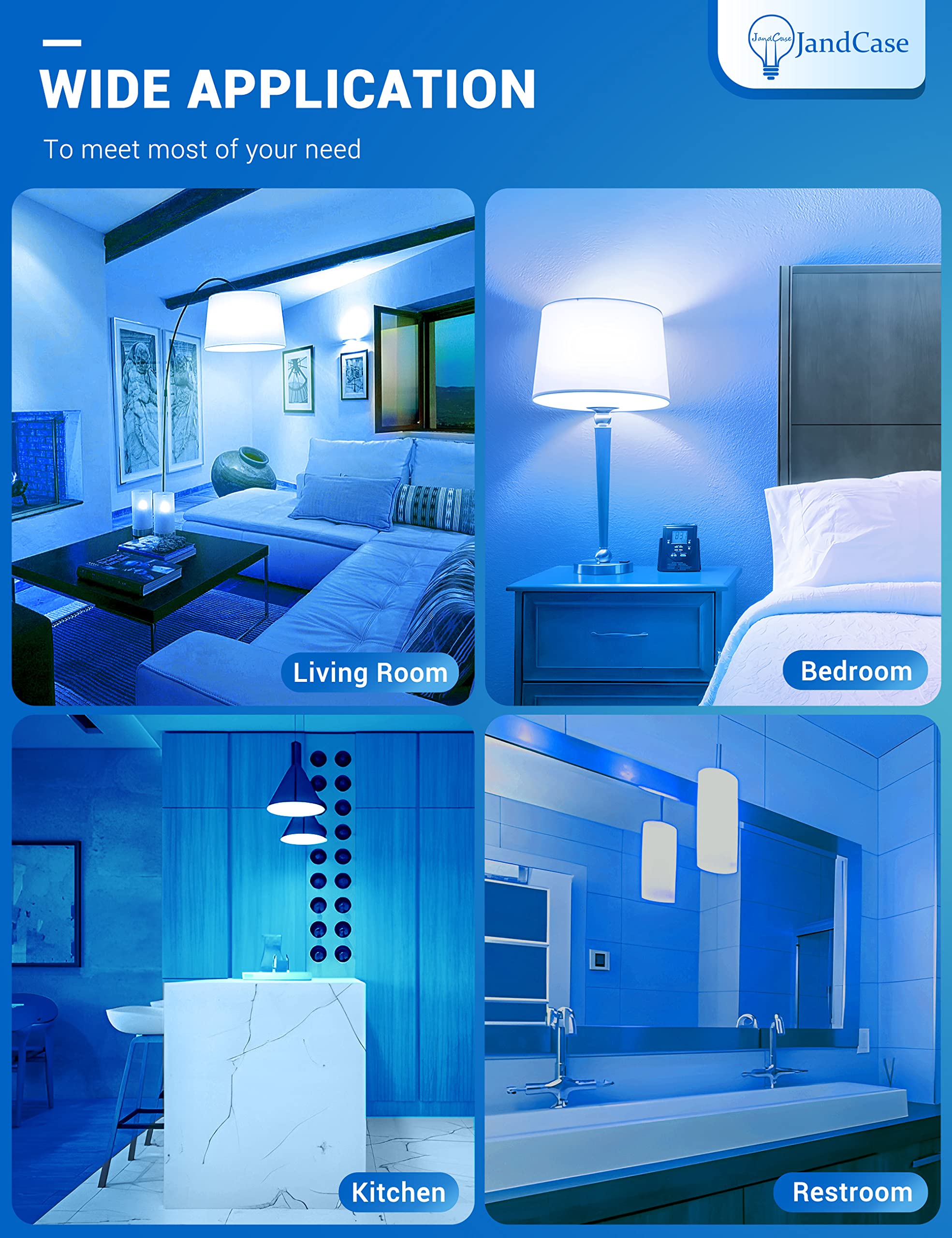 Snapklik.com : E12 Blue Light Bulbs, 6W LED Ceiling Fan Light Bulbs ...