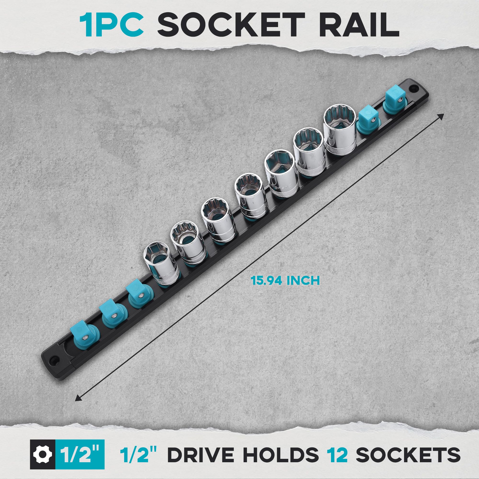 Snapklik.com : Reniteco 1/2-Inch Drive Magnetic Socket Organizer, Heavy ...