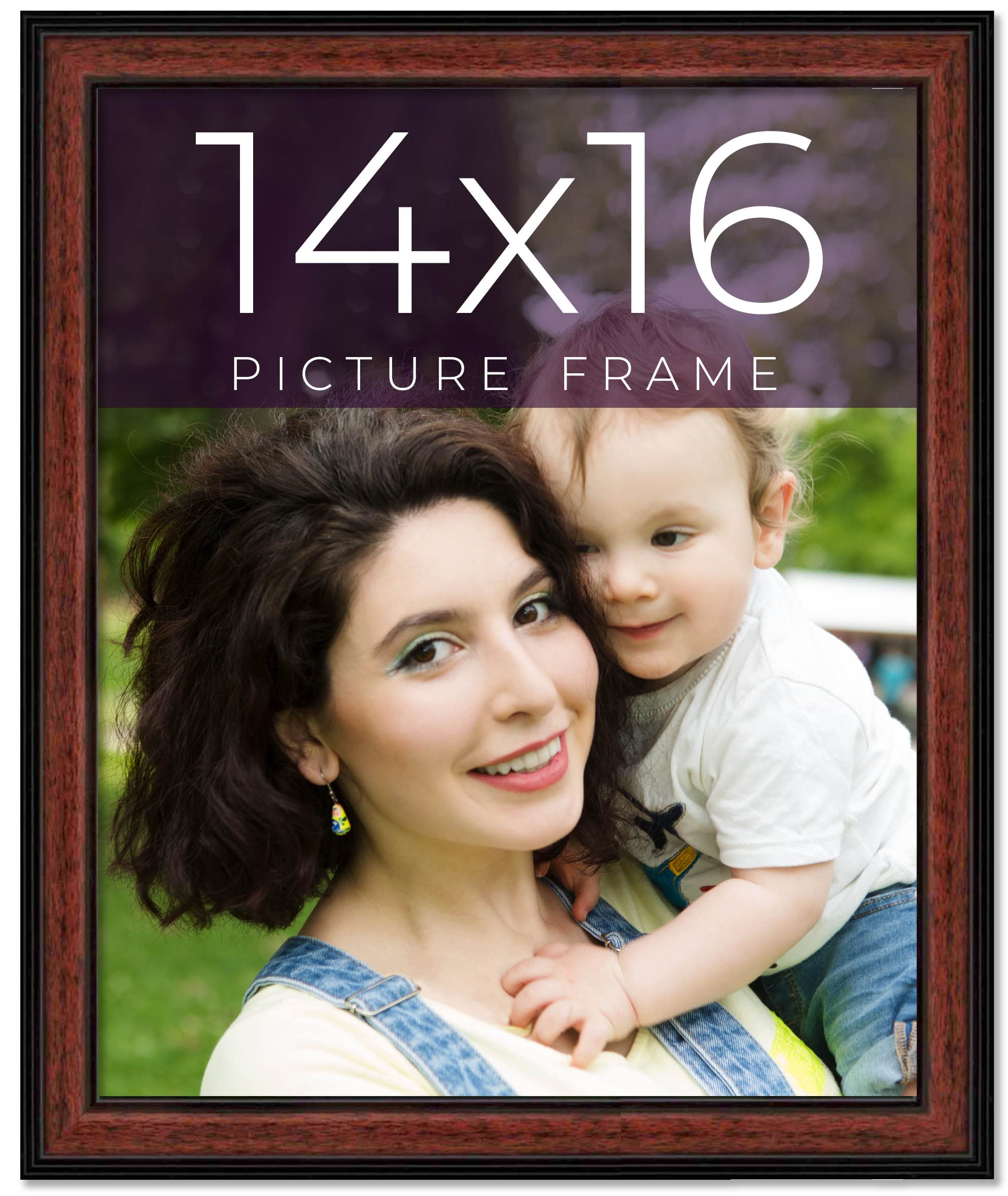 Amazon.com - 14x16 Frame Executive Brown Solid Wood Picture Frame Width ...