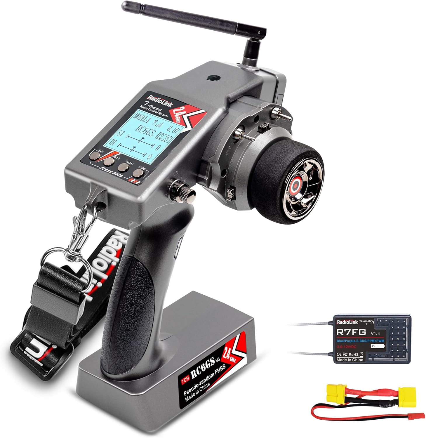 Amazon.com: Radiolink RC6GS V3 7 Channels RC Transmitter and R7FG Gyro ...