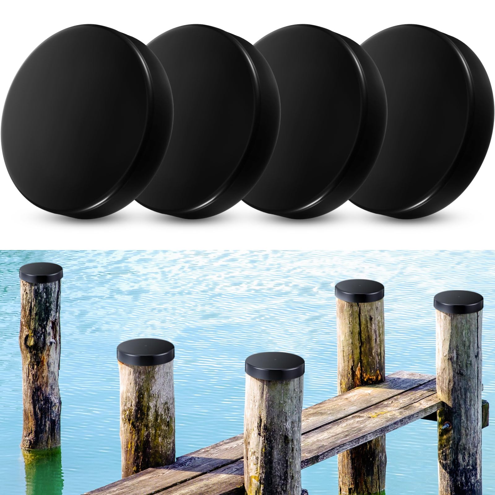 Snapklik.com : Landical 4 Pcs Marine Dock Piling Cap Protective Dock ...