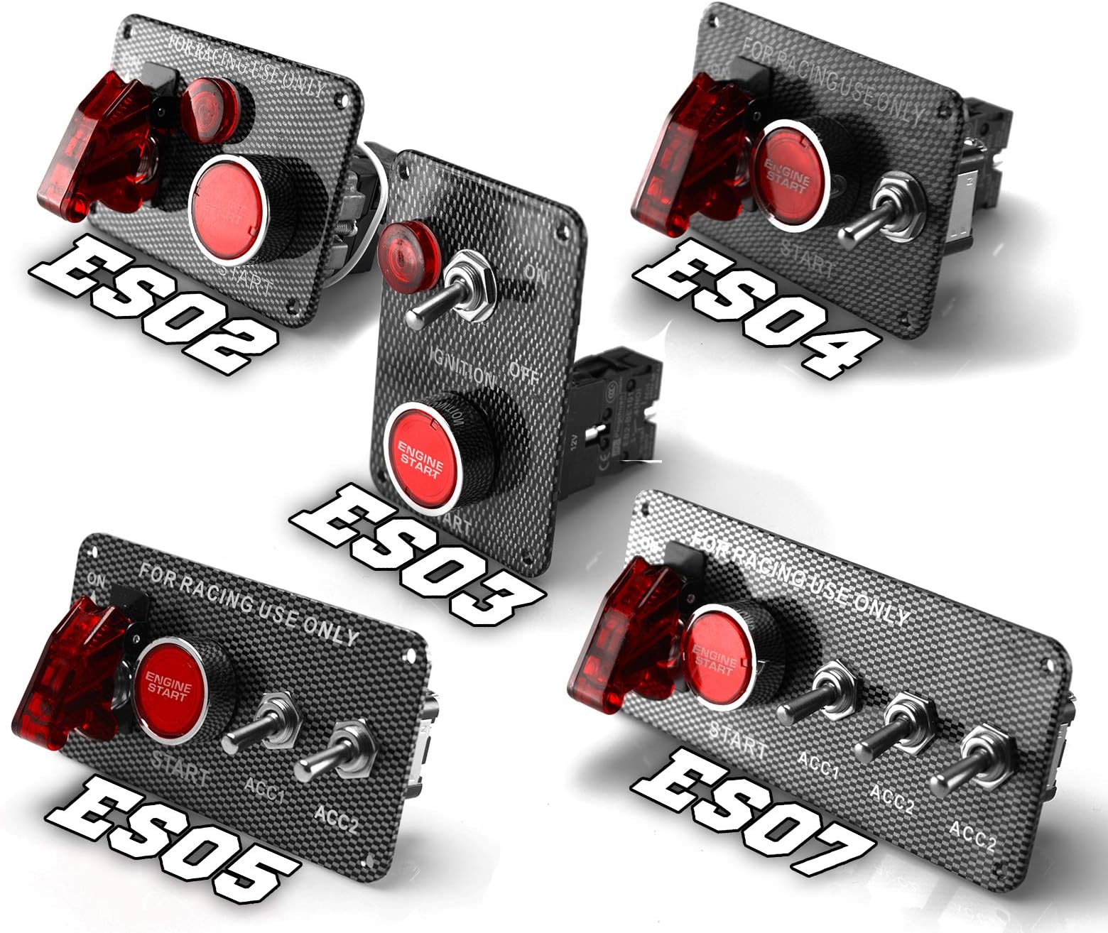 Amazon.com: EZAUTOWRAP Racing 12V Ignition Switch Carbon Fiber Engine ...