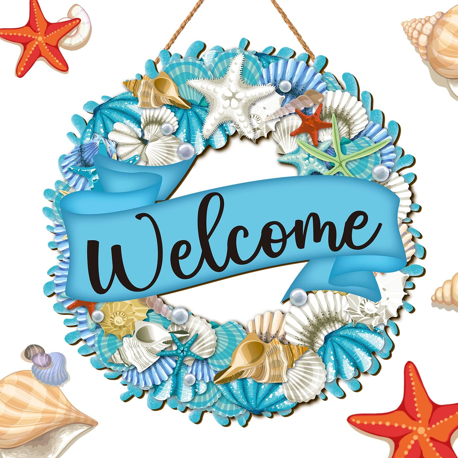 Amazon.com: Welcome Sign Wood Decor for Front Door Summer Decorative ...