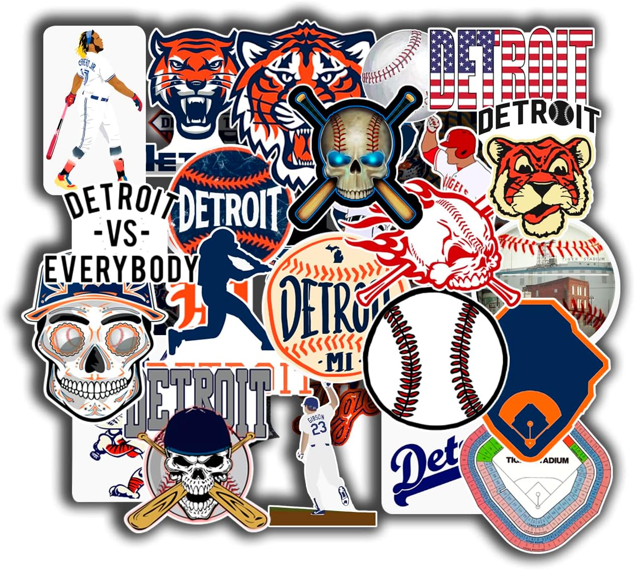 Amazon.com: BESSER ASSOCIATES 32 PCS Detroit Tigers Stickers Pack ...