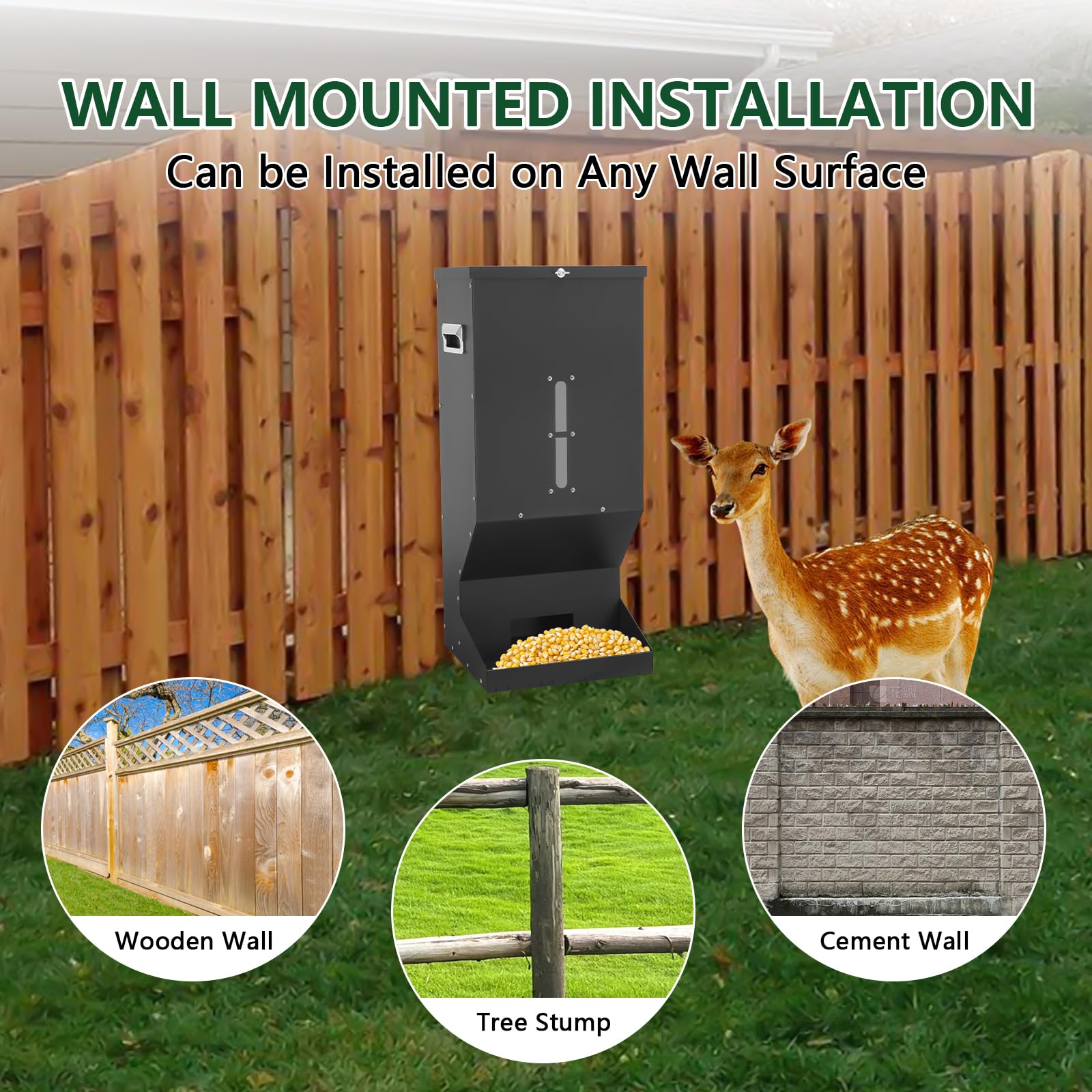 Snapklik.com : Hanging Deer Feeder,60 Pounds Capacities Gravity ...