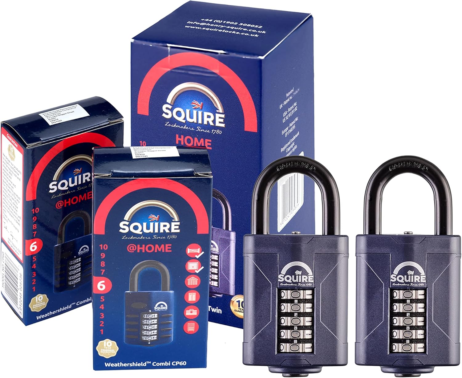 Squire Heavy Duty Padlock (CP60 Multipack 2X) - Toughest Steel Shackle ...