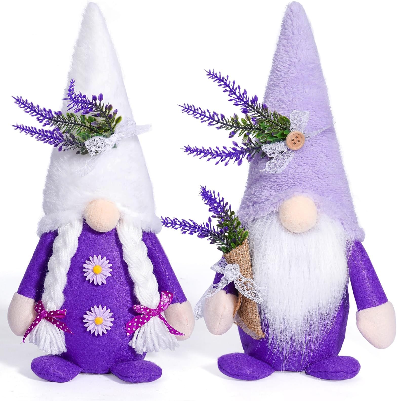 Amazon.com: Maritown 2PCS Spring Gnome Decor Lavender Gnomes ...