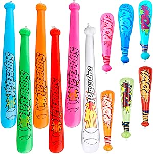 Amazon.com: Feradny 12 Pack Inflatable Baseball Bat Bulk Including 6 ...