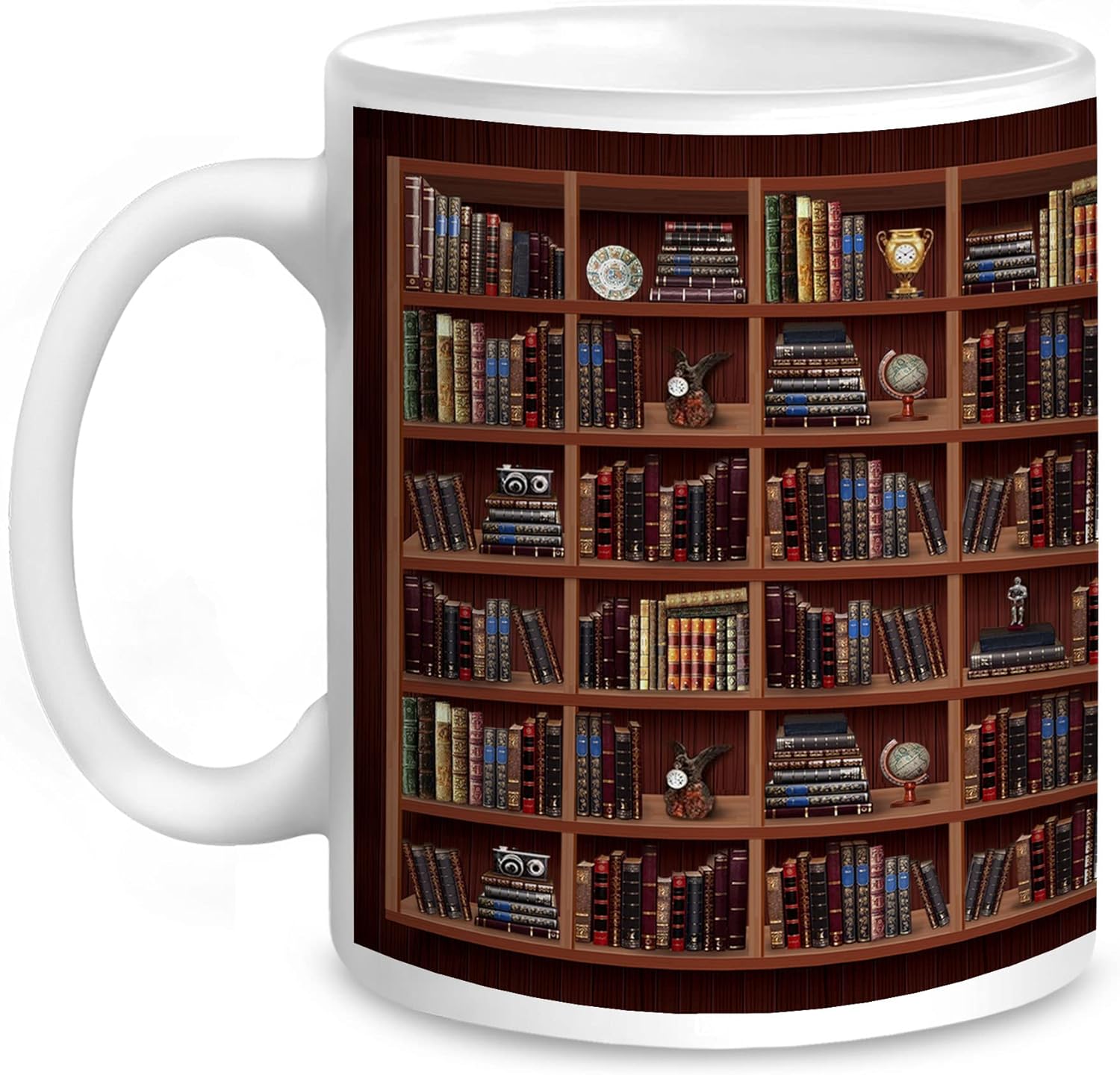 Amazon.com: BECHUSKY Library Bookshelf Mug - Book Lovers Coffee Mug ...