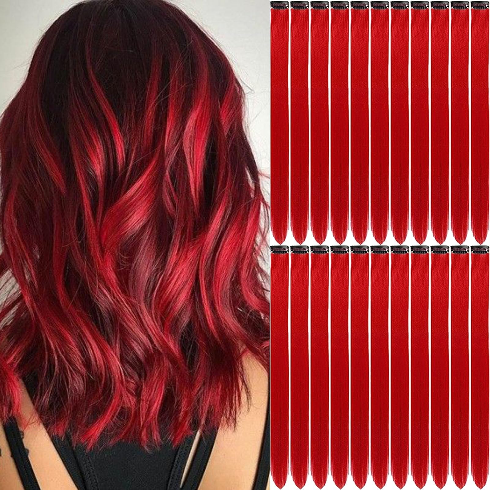 Amazon.com : SARARHY Colored Hair Extensions 21 inch Multicolors Party ...