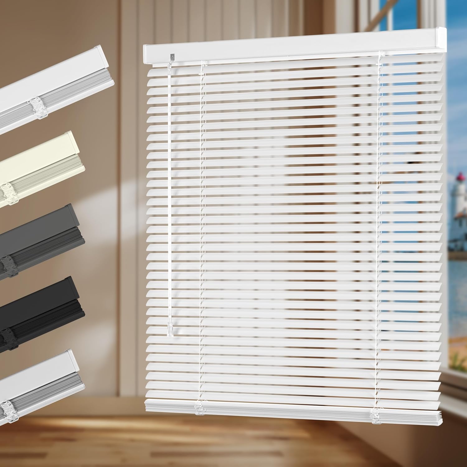Amazon.com: HOTSOON Aluminum Mini Blinds 1 Inch Metal Slat Darkening ...