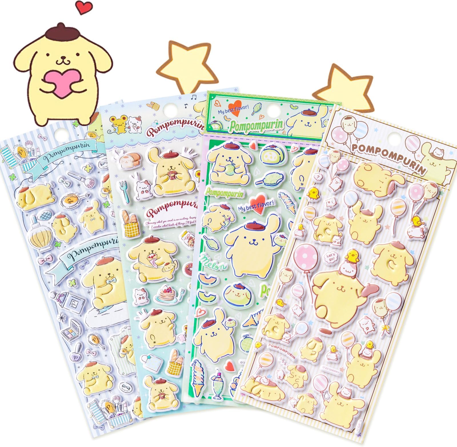 Amazon.com: 4 Sheets Kawaii Puffy Stickers, 3D Cute Anime Puffy ...