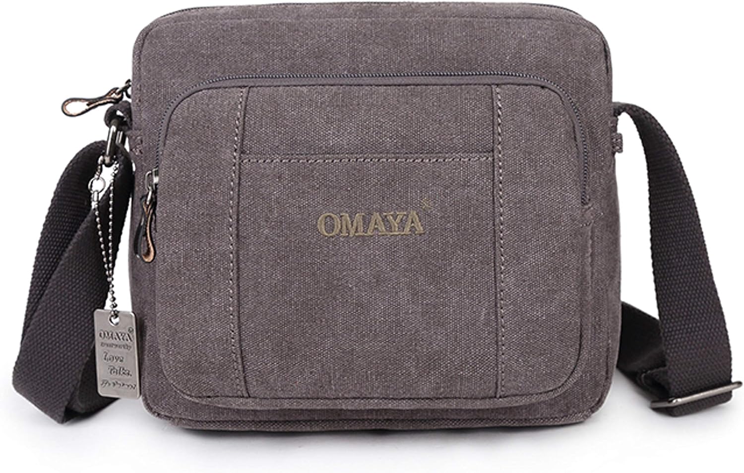 Amazon.com: OMAYA Messenger Bag Waxed Canvas 8” Satchel Bag Sturdy ...