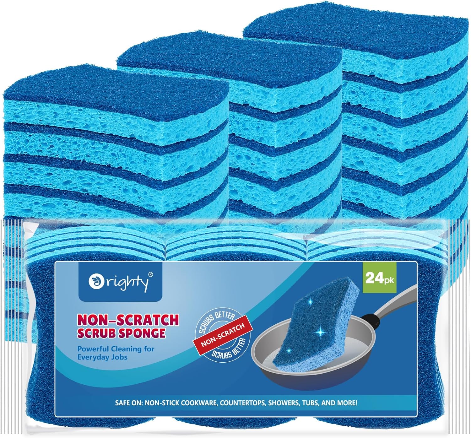 Amazon.com: Orighty Non-Scratch Cellulose Scrub Sponges 24 Pack ...