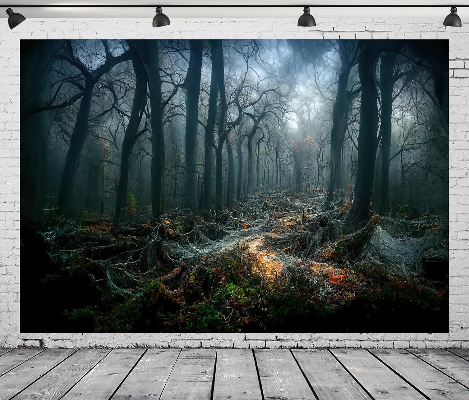 Amazon.com : CORFOTO Dark Spooky Forest Backdrop Fabric 5x3ft Horror ...