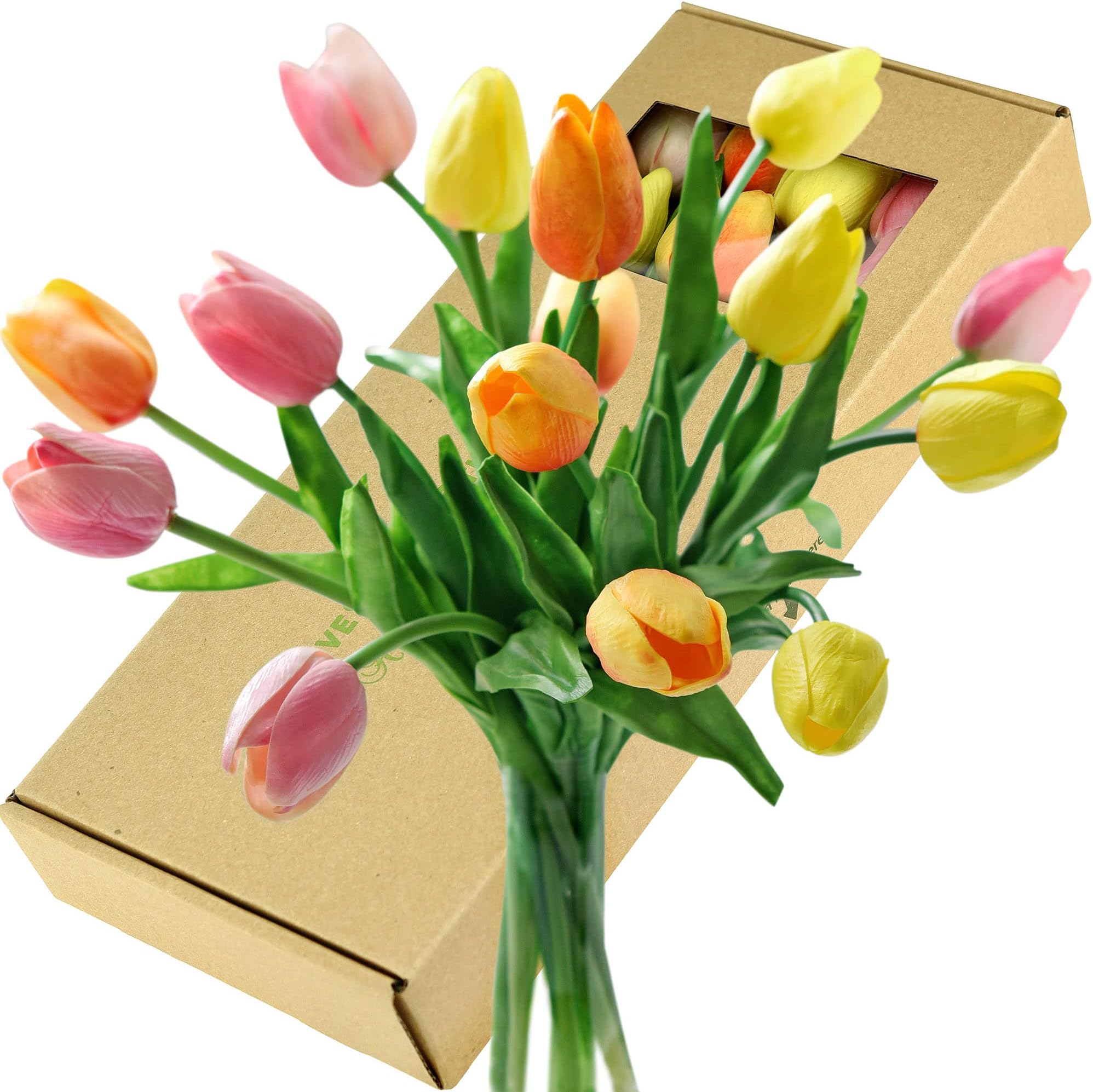 Amazon.com: RAZ Imports Botanical Farmhouse 15" Real Touch White Tulip ...