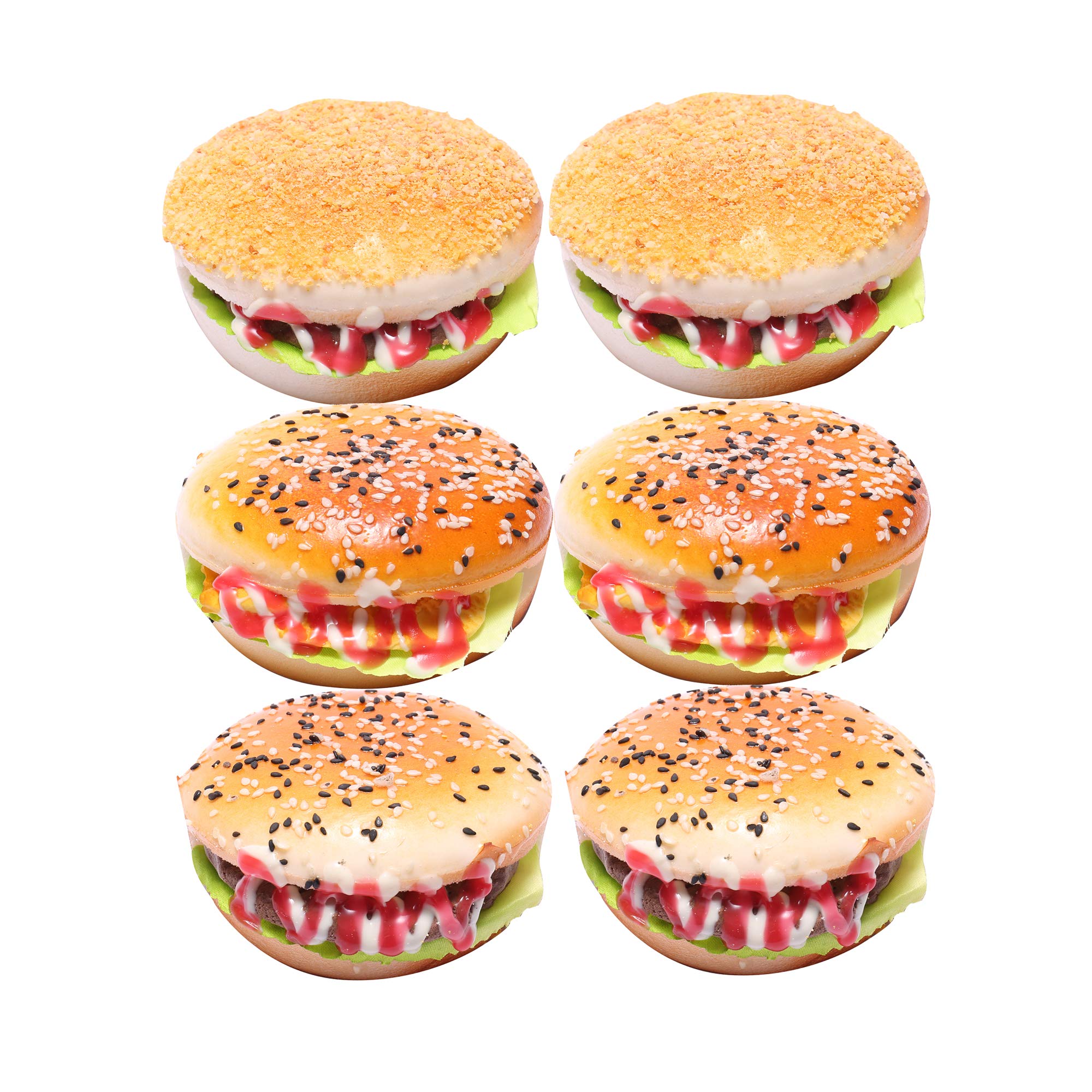 Buy 6 Pieces Fake Hamburger for Display with a Magnet, Artificial Beef ...