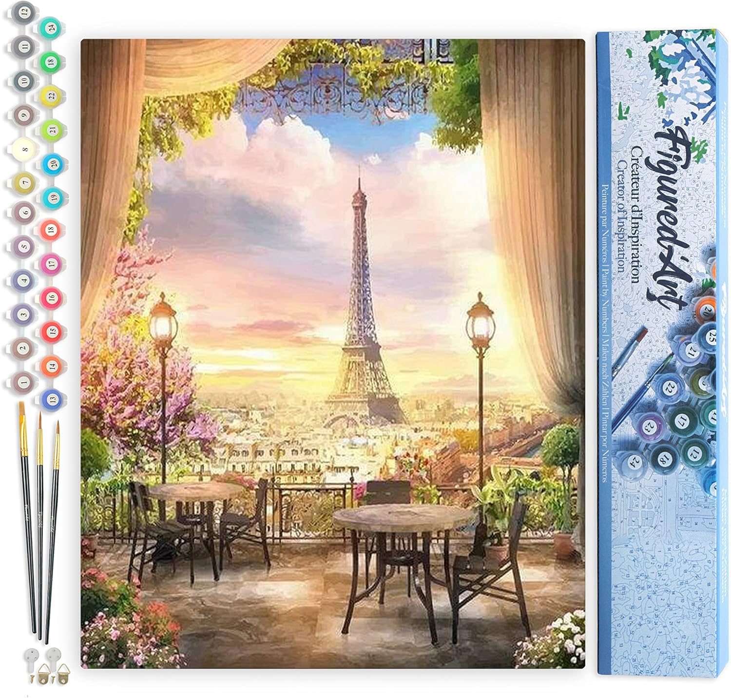 Figured'Art Malen Nach Zahlen Erwachsene Romantische Landschaft in Paris - Paint by Numbers ...