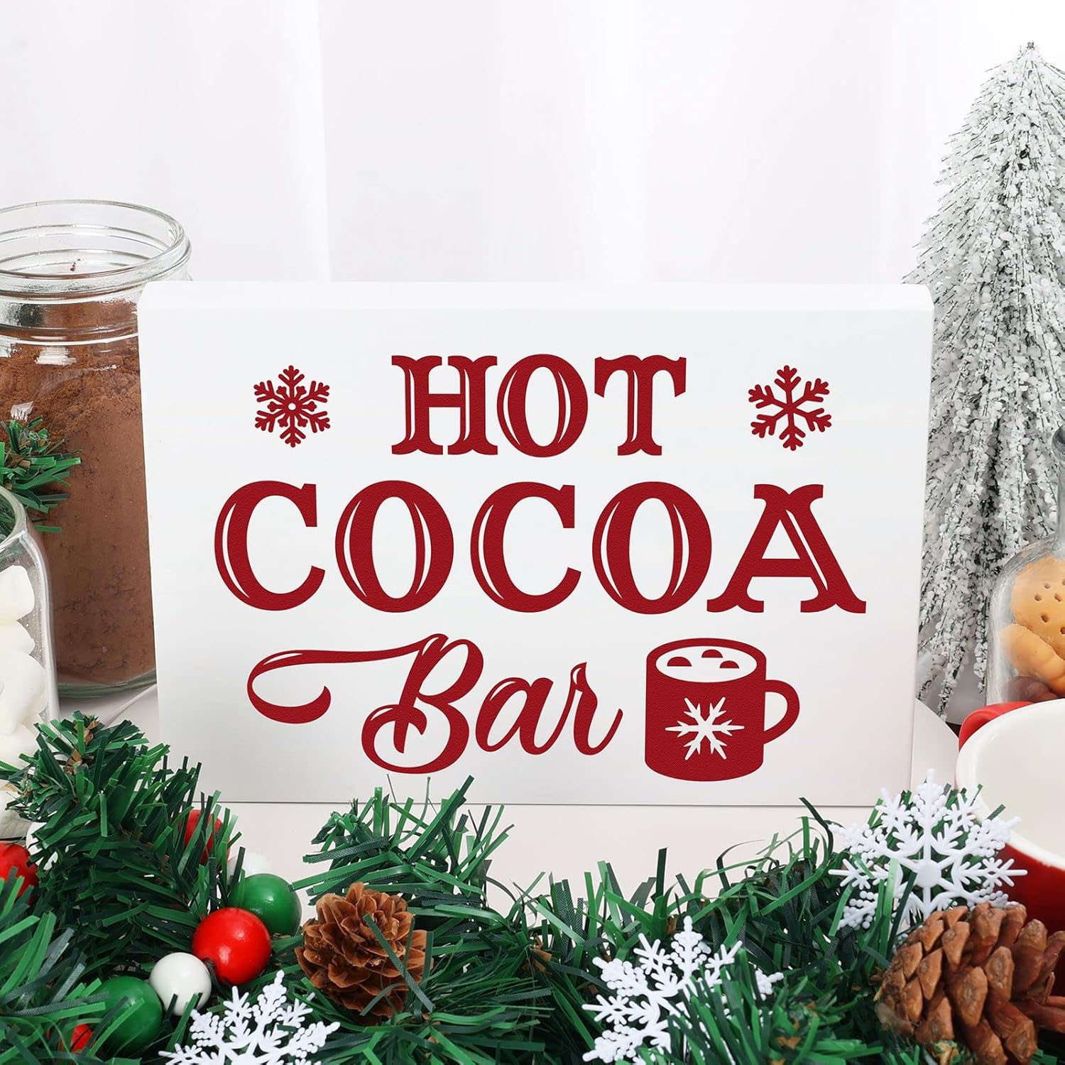 Amazon.com: Hot Cocoa Station Sign Hot Chocolate Bar Sign Wood Rustic ...