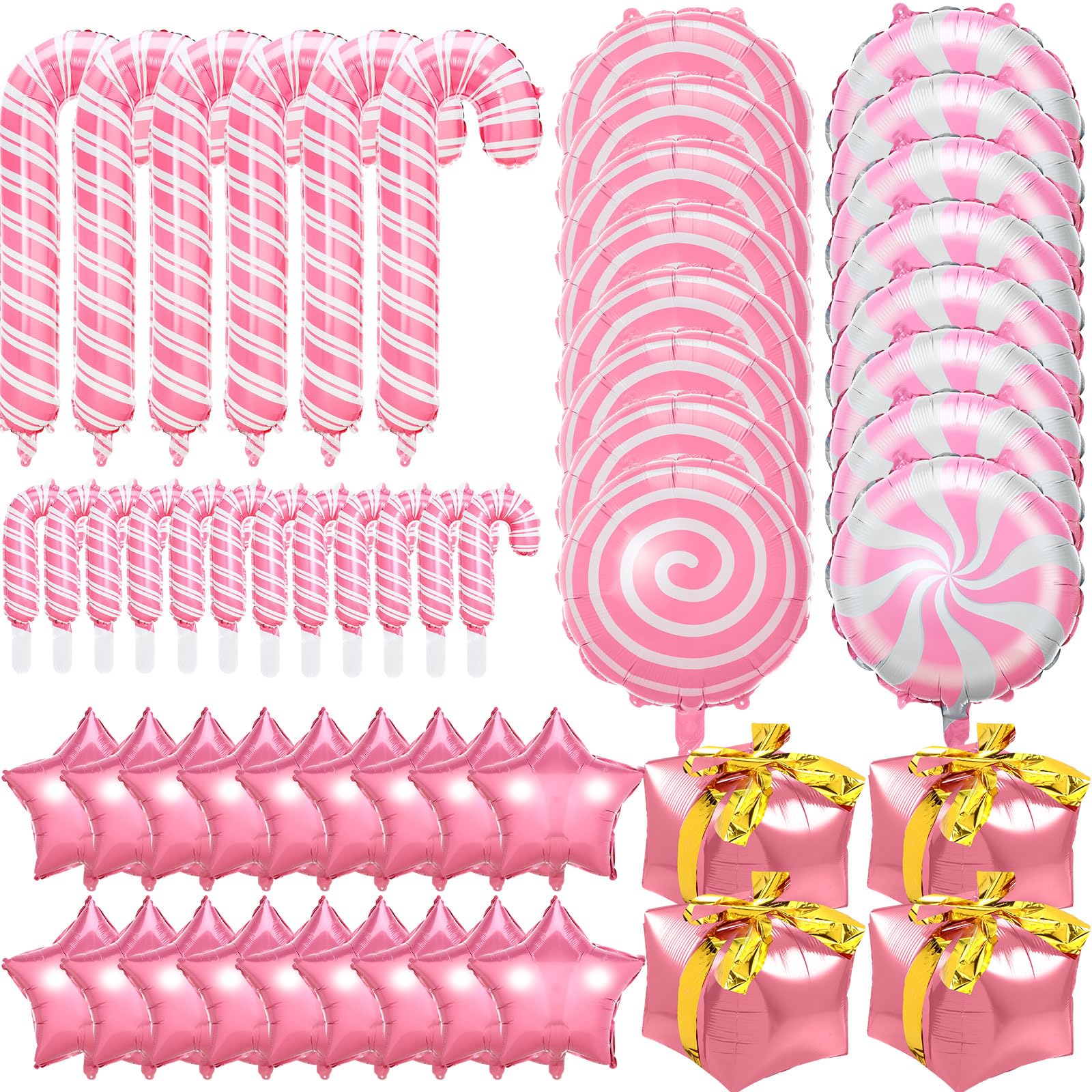 Amazon.com: Glimin 50 Pieces Large Christmas Candy Foil Balloons White ...