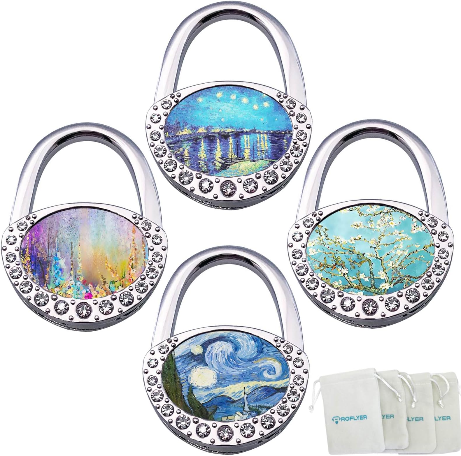 Amazon.com: ROFLYER 4Pcs Various Designed Purse Hanger Table Hook with ...