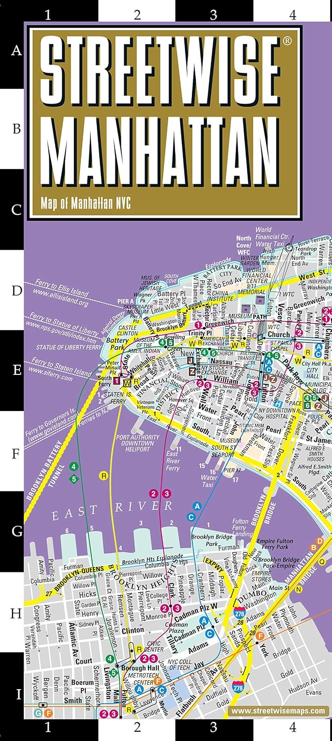 Streetwise Manhattan Map - Laminated City Center Street Map of ...