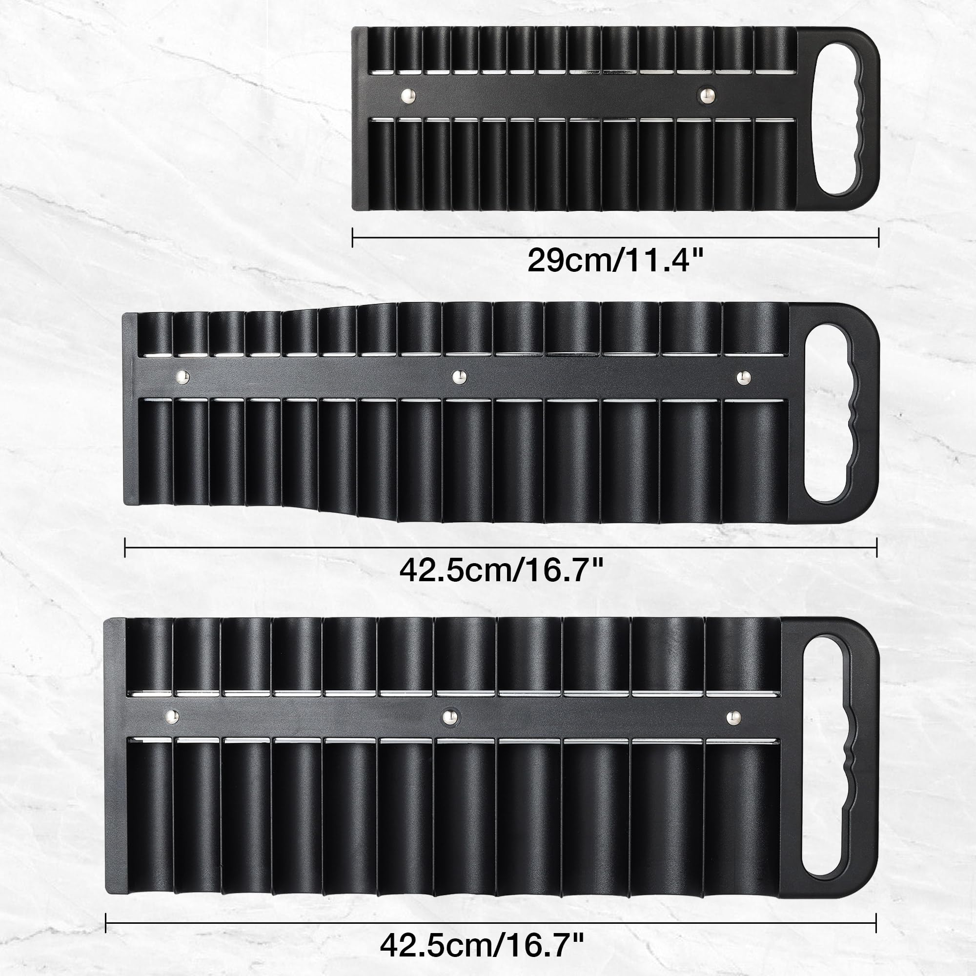 Snapklik.com : Reniteco Magnetic Socket Organizer Set, 3 Pcs Black ...