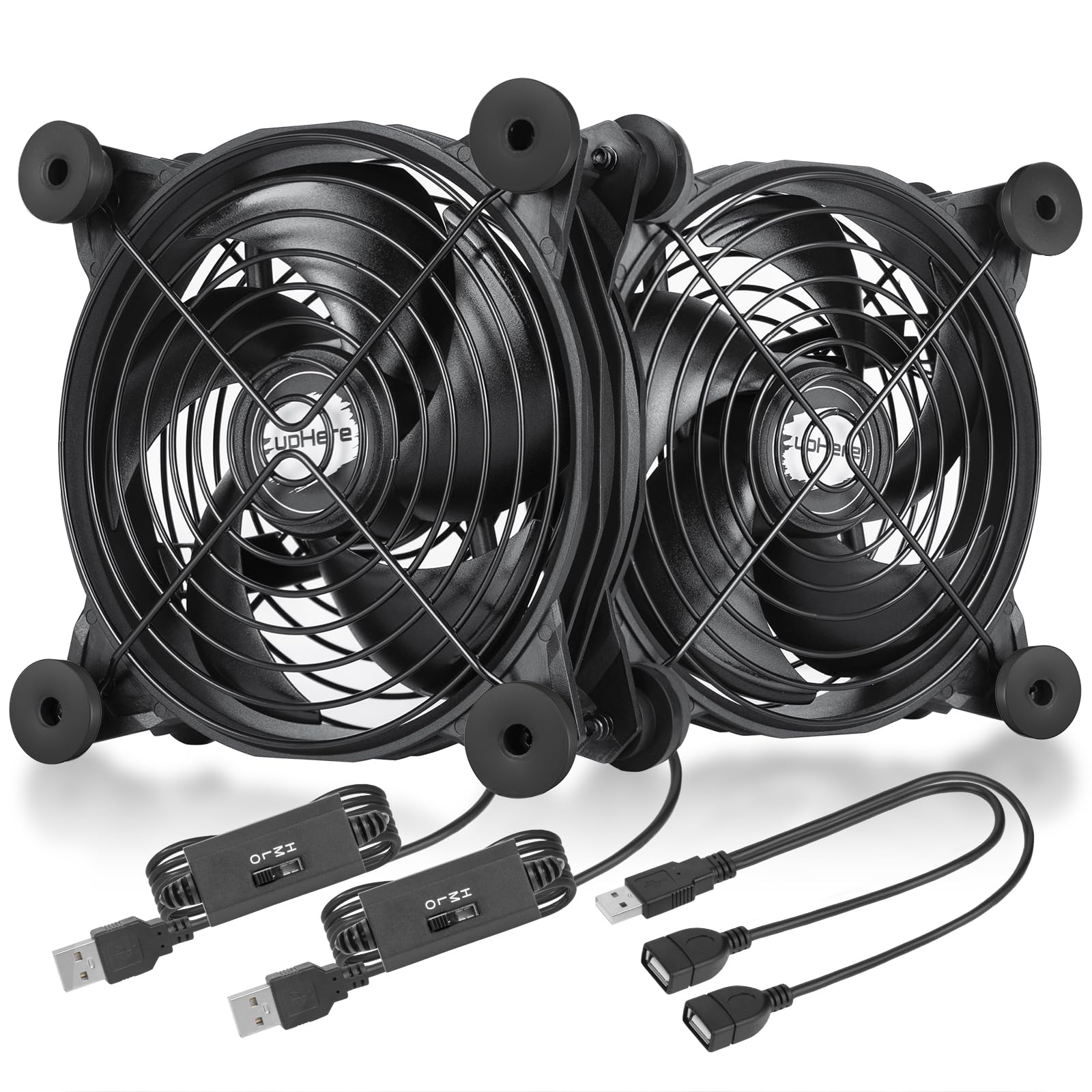 upHere 120mm Fan USB Powered Fans Quiet computer cooling 5v Fan with 3 ...