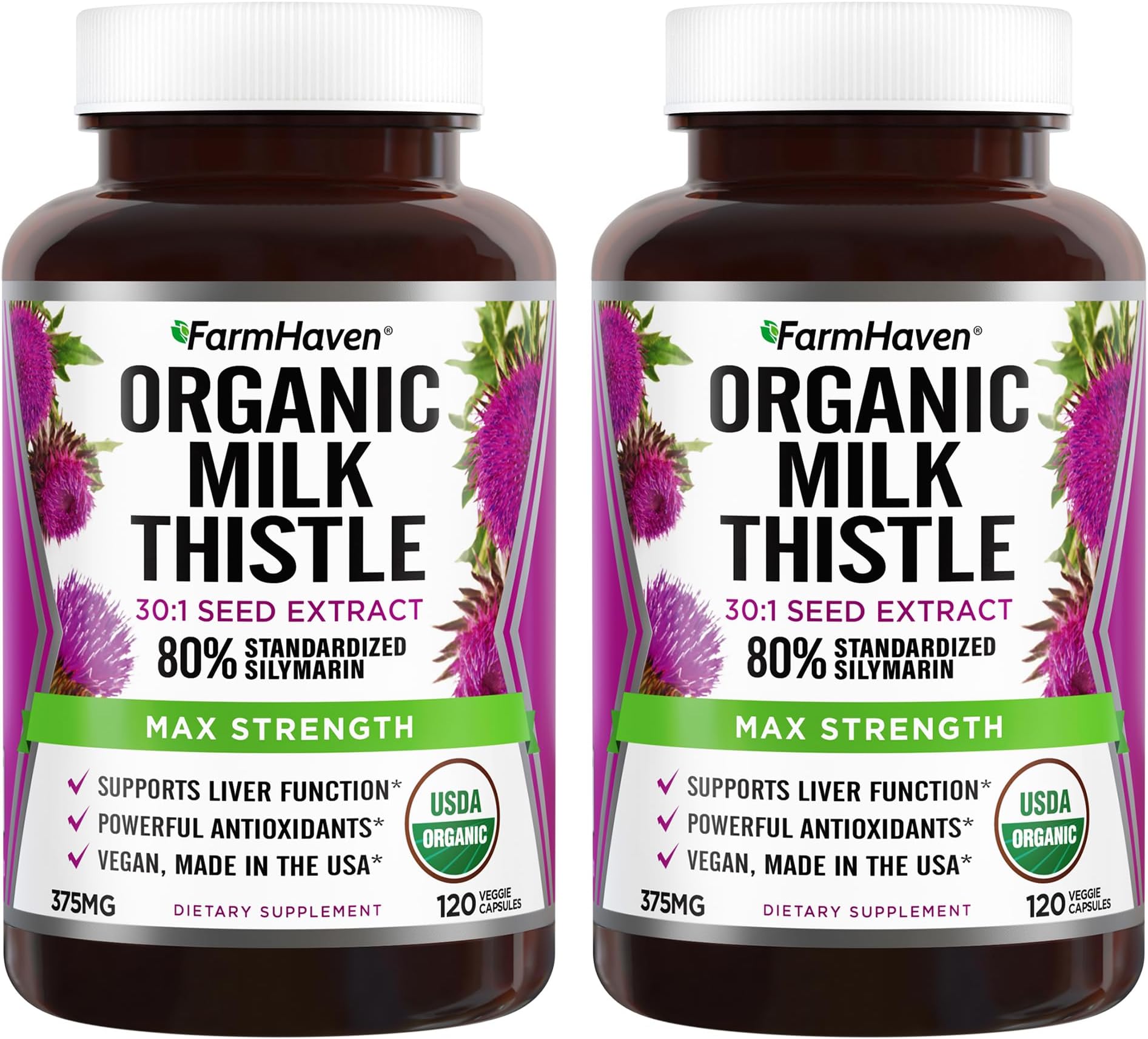 Amazon.com: Oregon's Wild Harvest Milk Thistle Organic Non-GMO Herbal ...