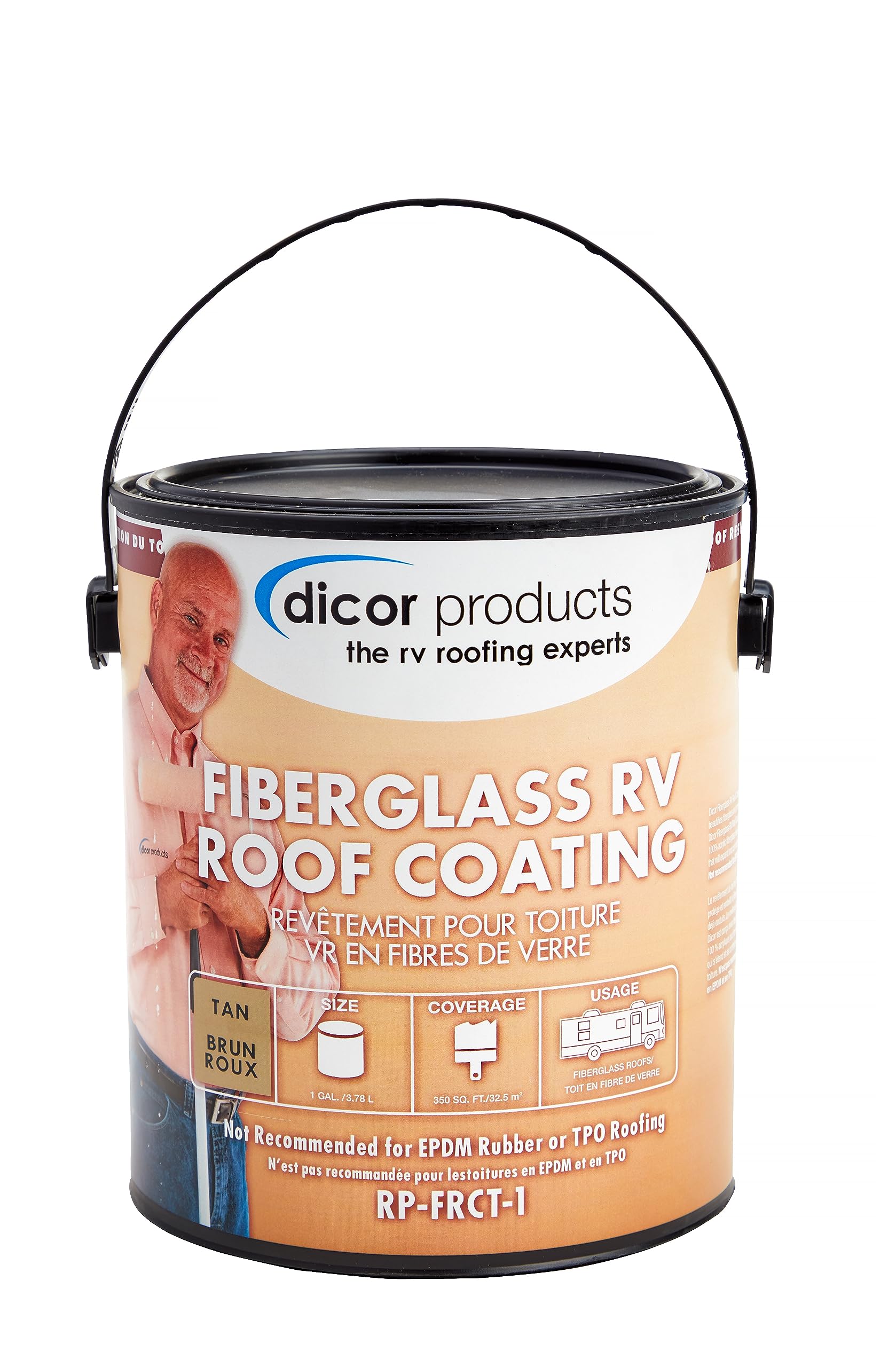 Snapklik.com : Dicor RP-FRCT-1 Tan Fiberglass RV Roof Coating
