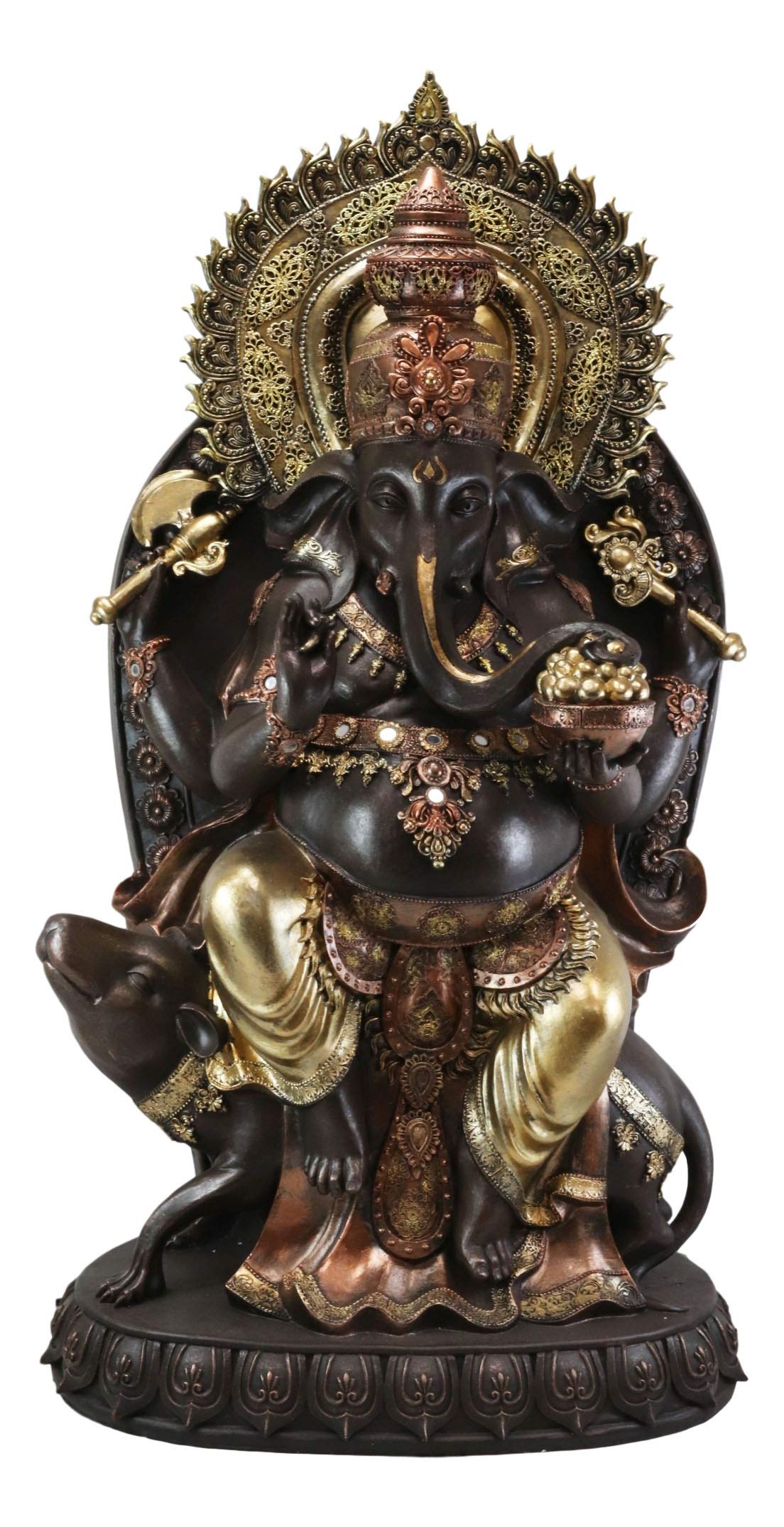 Buy Ebros 34" Tall Large Hindu God Nritya Ganesha Chaturthi Sitting On ...