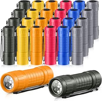 Tujoe 24 Pcs Mini Flashlights Bulk for Kids Assorted Colors Handheld ...