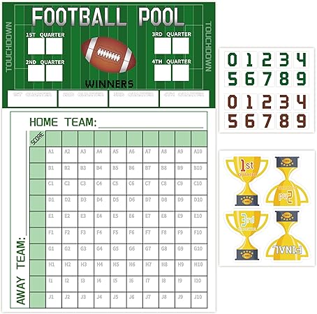Amazon.com: Partico Football Pool Poster, 3pcs (13' x 19') Office ...