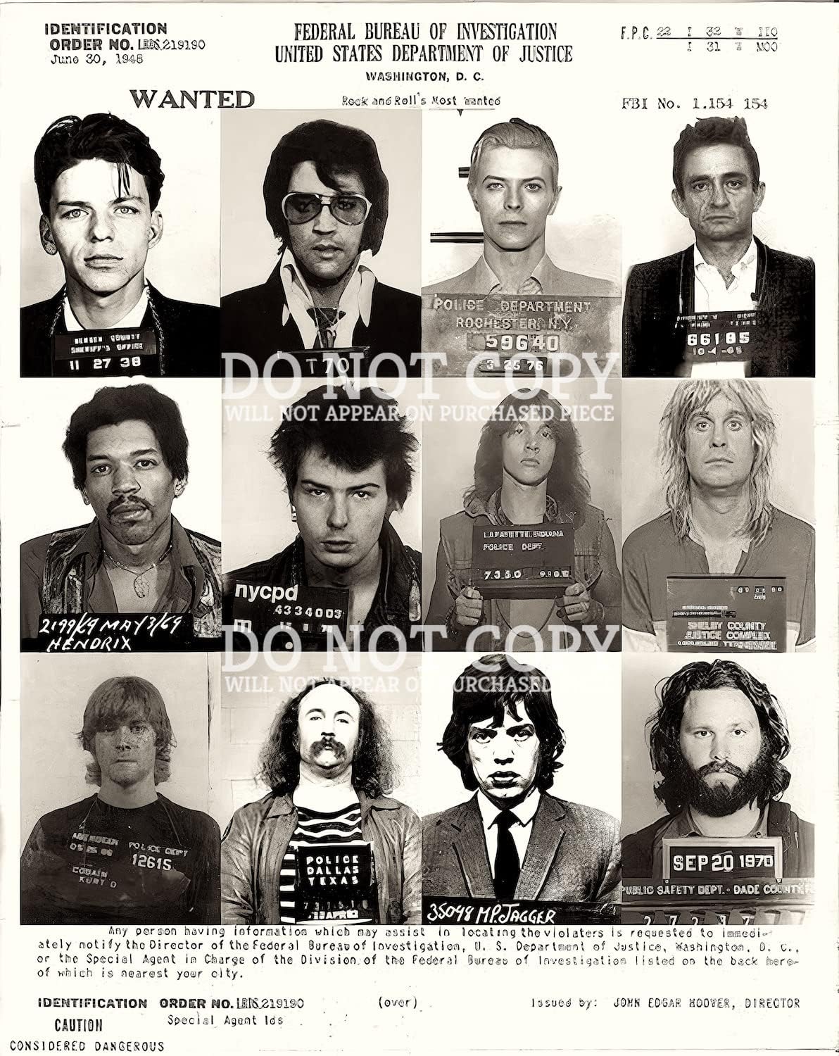 Amazon.com: Famous Music Mugshot Collage 11 X 14 - Rock and Roll's Most ...