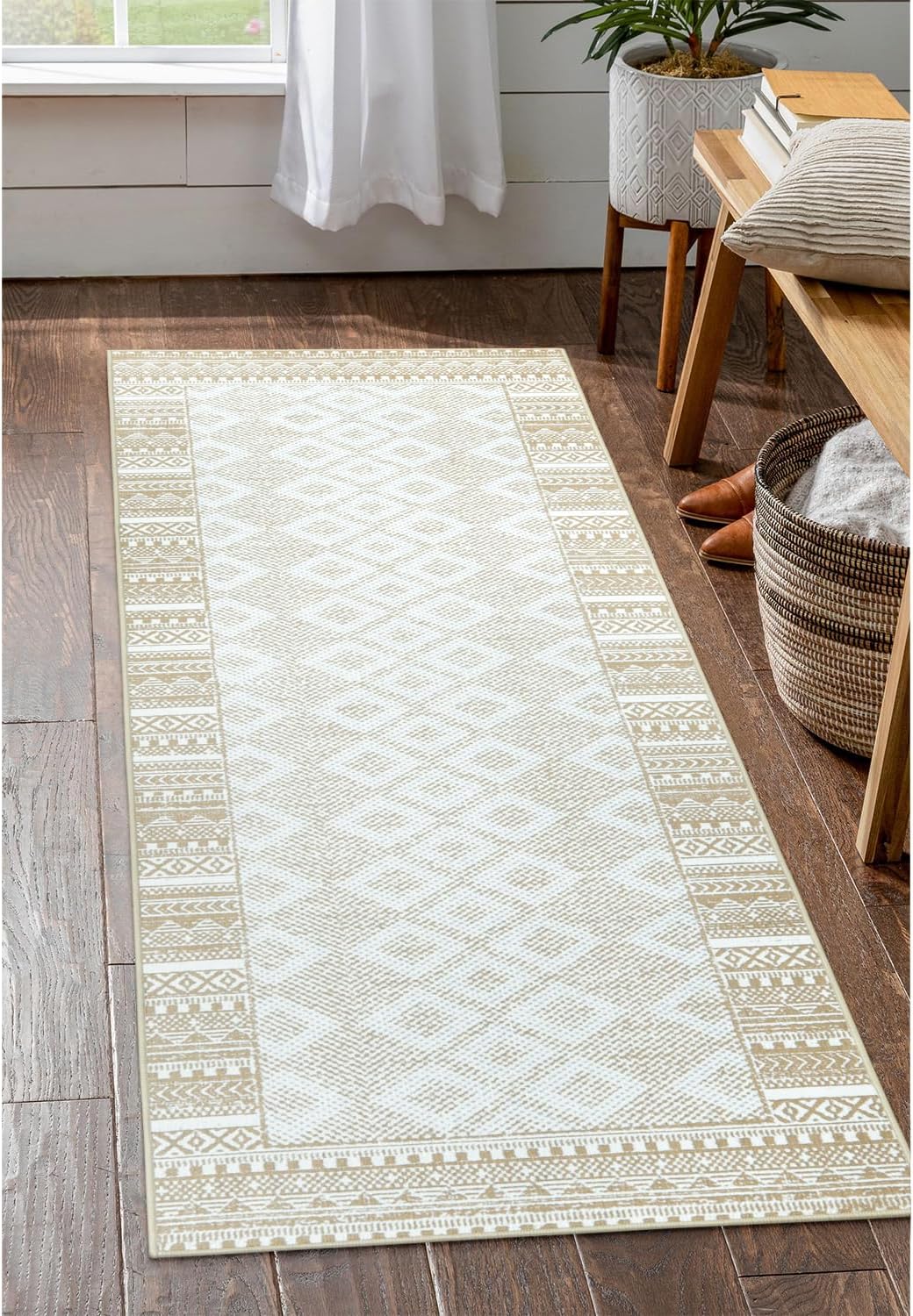 Amazon.com: Seavish Hallway Runner Rugs with Rubber Backing 2x6 Khaki ...