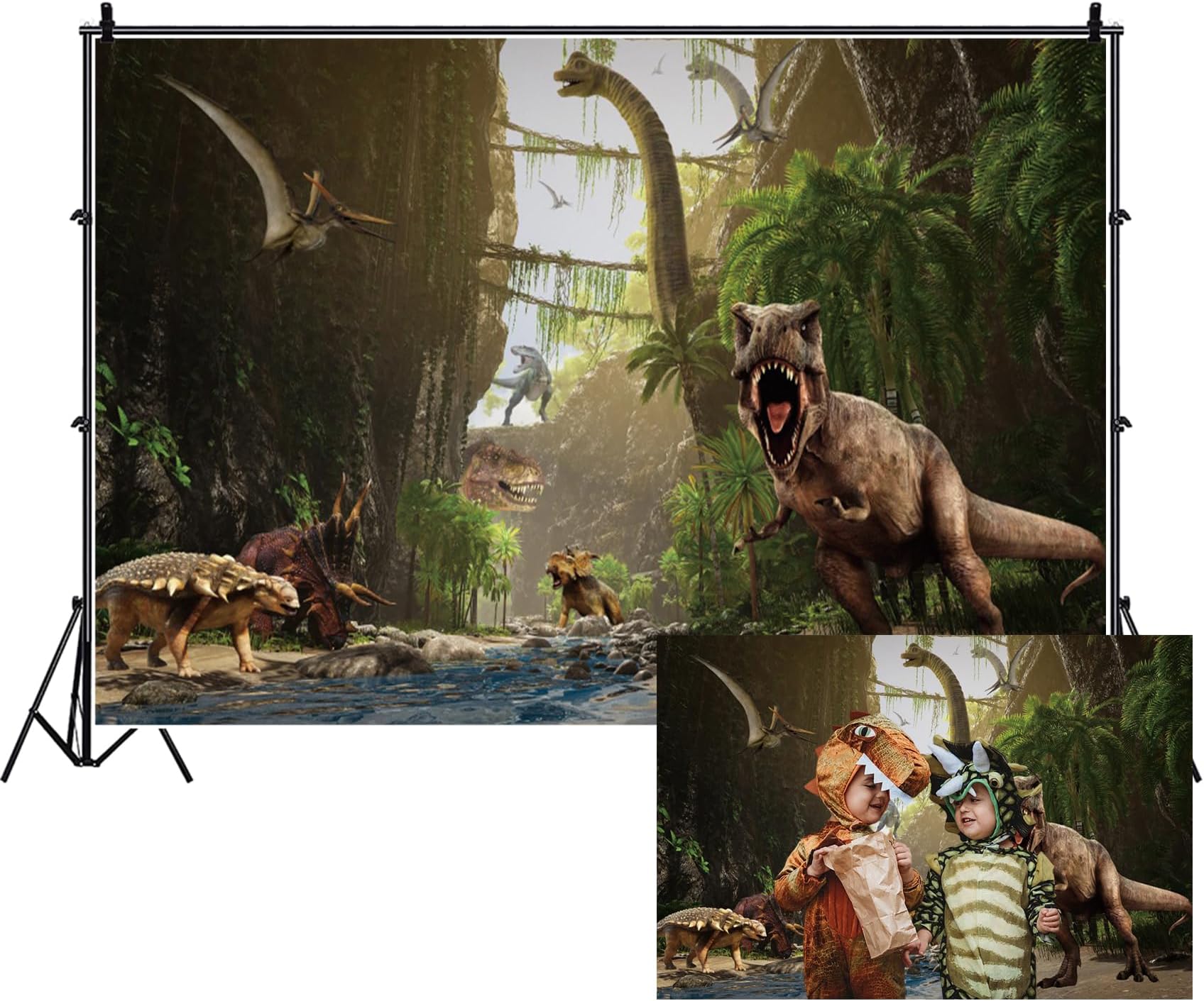 Amazon.com : Avezano Dinosaur Party Backdrop Jurassic Dinosaurs ...