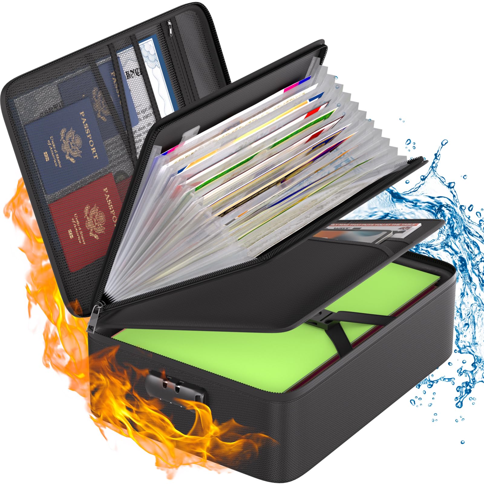 Tamfile Fireproof Document Box, 15''×11.2''×4.3'' Waterproof Document ...