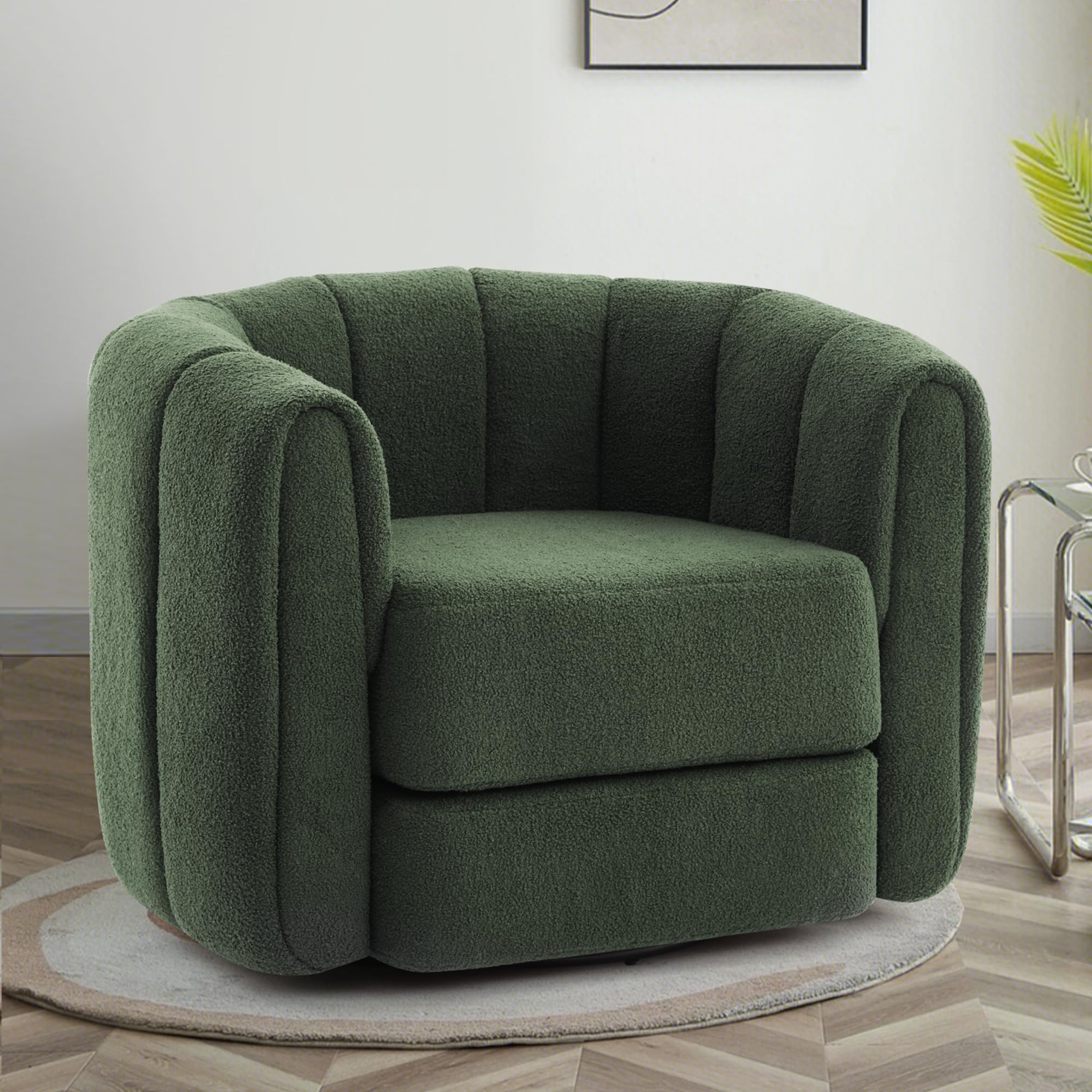Amazon.com: Art Leon Swivel Barrel Chair, Modern Accent Chair with ...